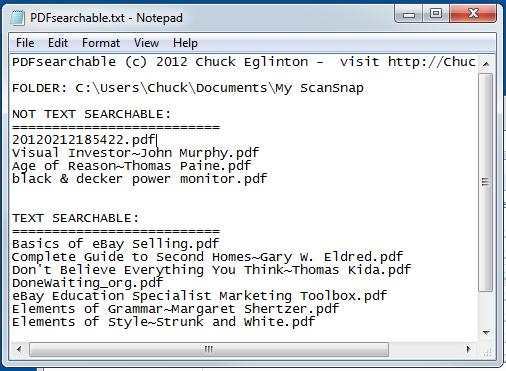 Which PDFs are Searchable (OCR)? | ChuckEgg.com